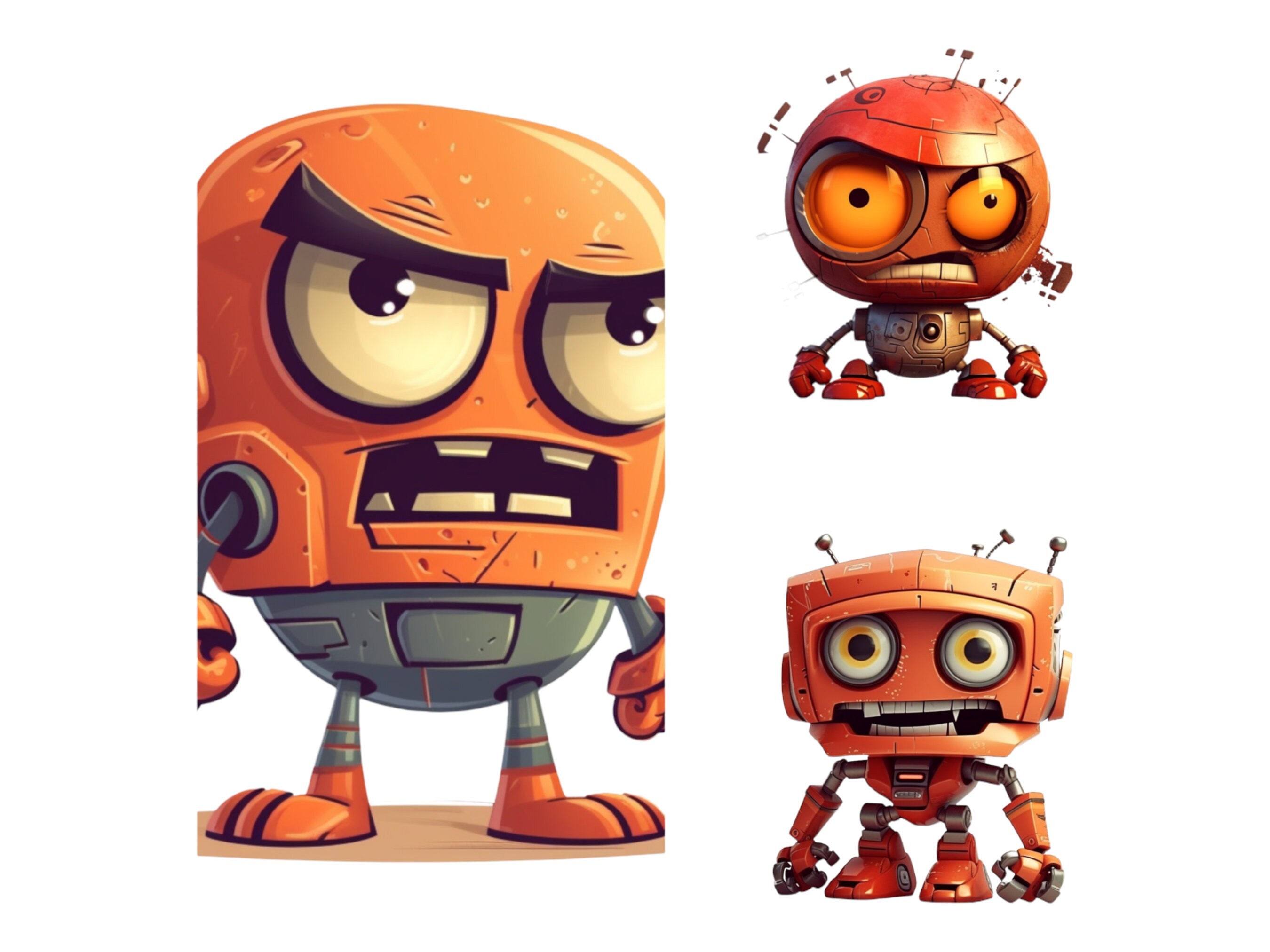Animated Robots Clipart PNG Images Instant Download - Etsy
