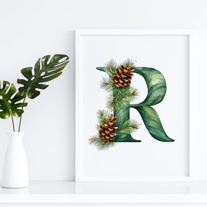 Christmas Pine Tree Alphabet, Letters Png, Alphabet Png, Instant ...