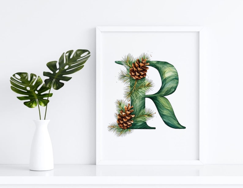 Christmas Pine Tree Alphabet, Letters Png, Alphabet Png, Instant ...