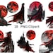 18 Moonlight Vampires Clipart, Halloween Clipart, PNG Individual Images ...