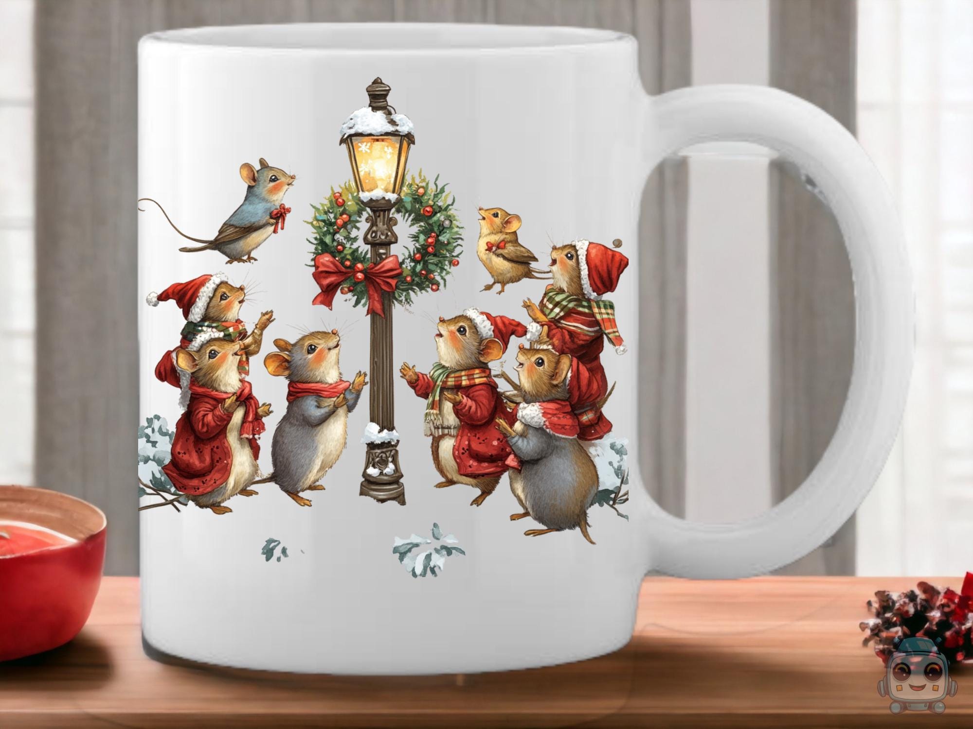 25 Mice Singing Carols Clipart, Christmas Clipart, PNG Individual ...