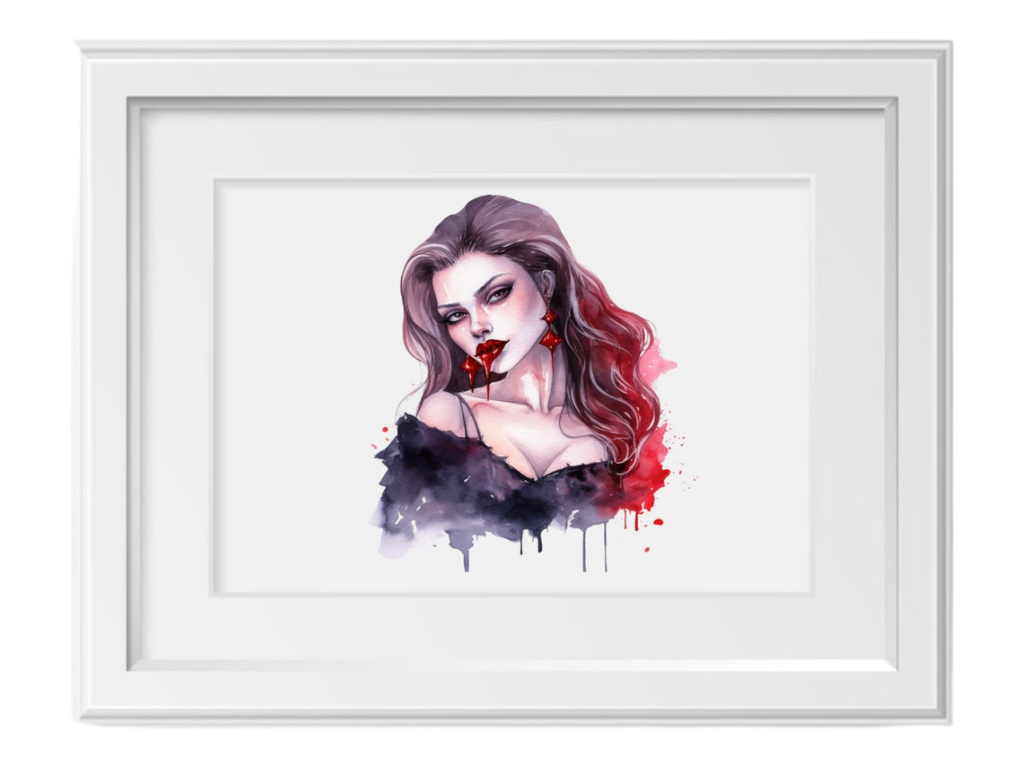 Watercolor Vampires Clipart PNG Digital Files on Transparent - Etsy