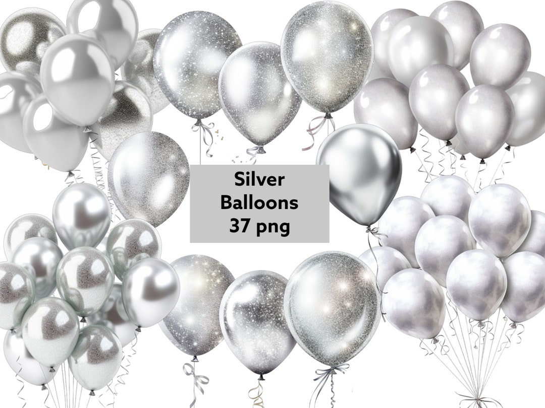 Silver Foil Balloons , Transparent Background, High Quality, Clipart ...