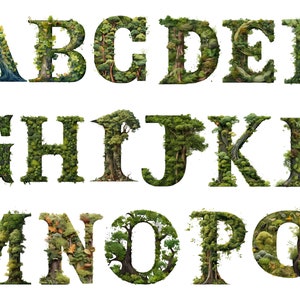 Trees Alphabet Clipart , Alphabet, Transparent Background, High Quality ...