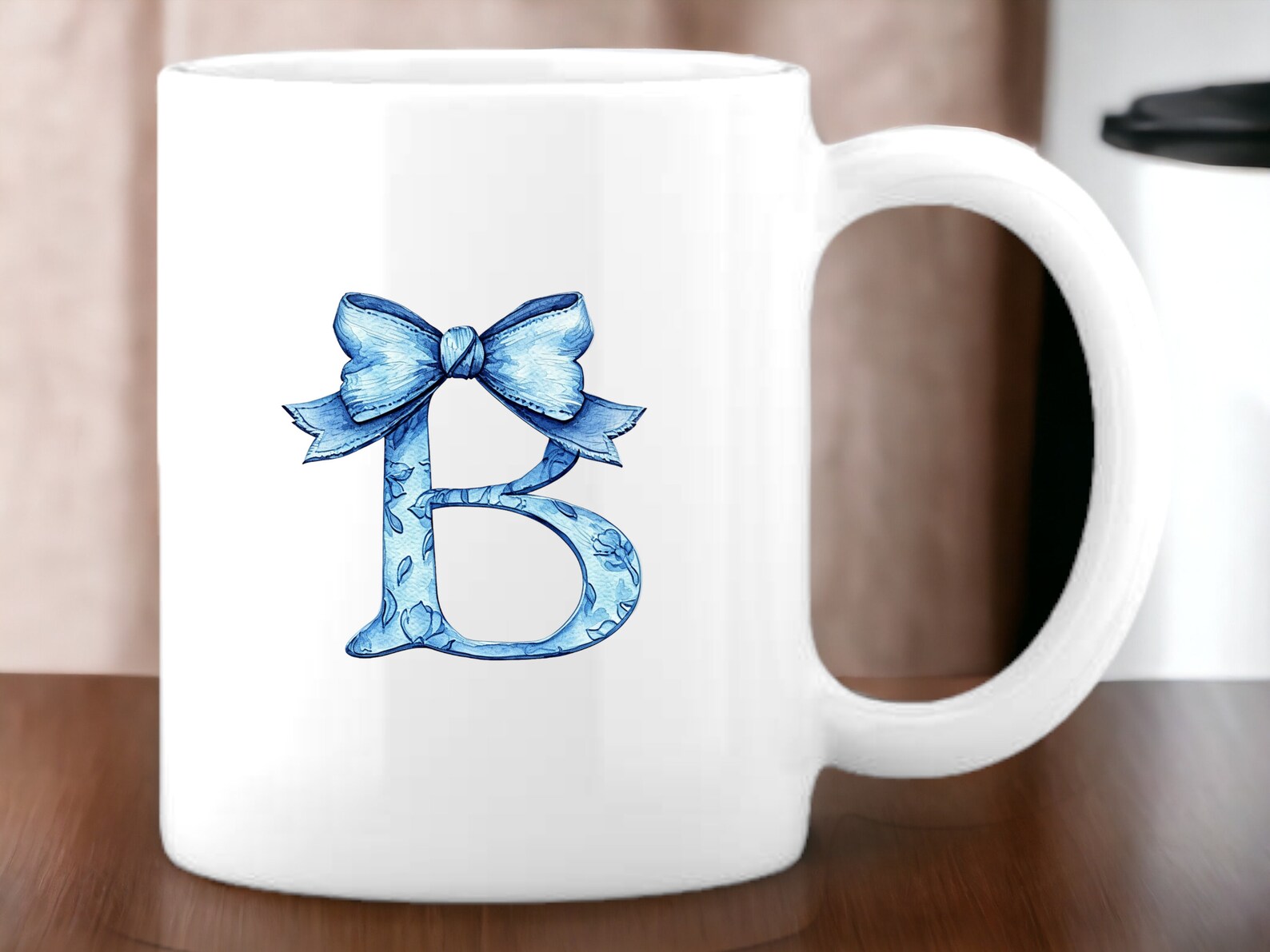 Watercolor Blue Bow Alphabet, Bow Letter Instant Download for ...