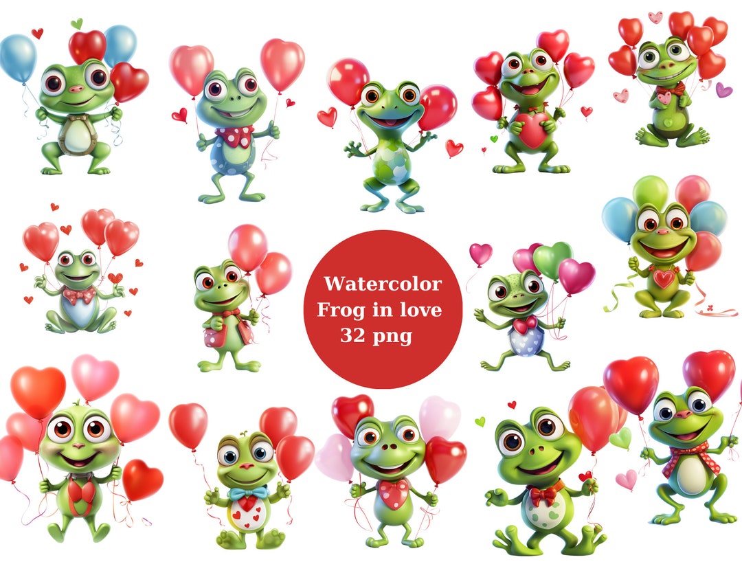 Frog in Love Clipart, Valentine's Day, PNG Images, Transparent ...