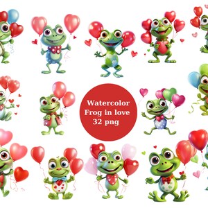 Frog in Love Clipart, Valentine's Day, PNG Images, Transparent ...