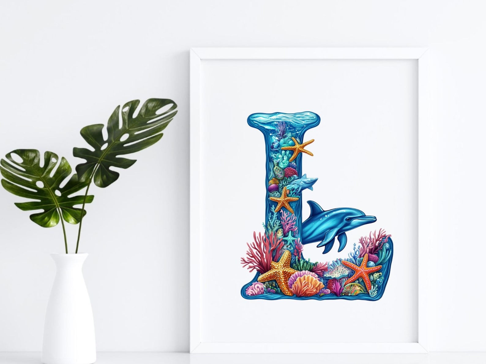 Underwater Ocean Alphabet Clipart - Dolphin & Coral Letters PNG ...