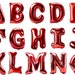 Red Foil Balloon Alphabet Clip Art - Digital Instant Download Graphics ...