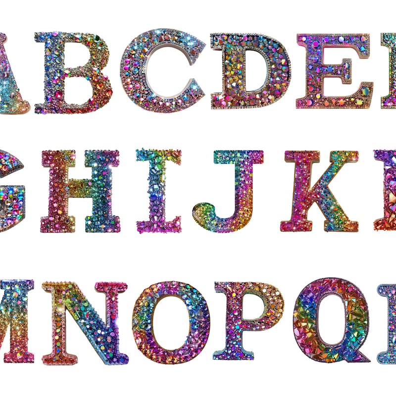 Glitter Alphabet - Etsy