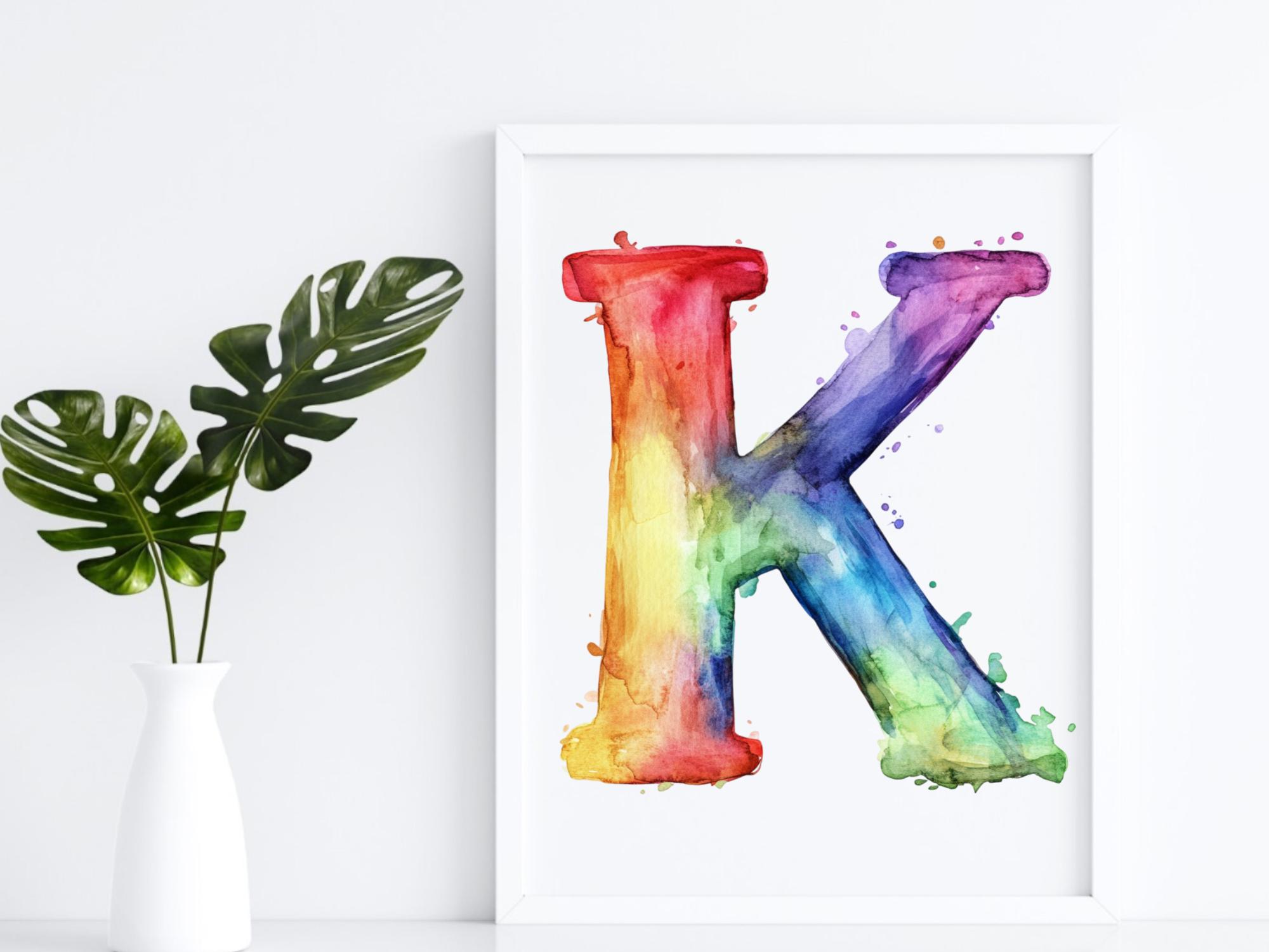 Watercolor Rainbow Alphabet Clipart - Colorful Letters Set , PNG ...