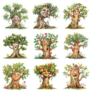 31 Whimsical Trees Clipart, Whimsical Clipart, PNG Individual Images on ...