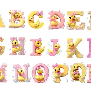 Cute Duck Alphabet Clipart, Alphabet Clipart, PNG Individual Images on ...
