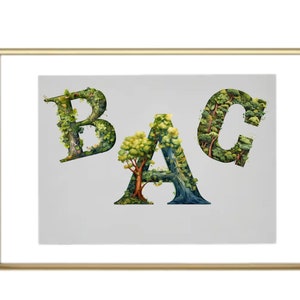 Trees Alphabet Clipart , Alphabet, Transparent Background, High Quality ...