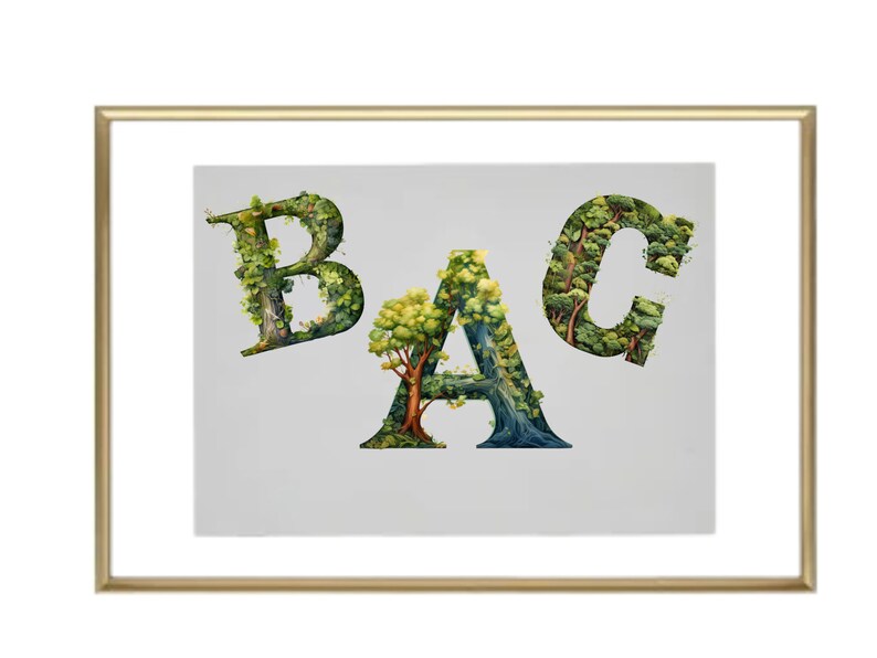 Trees Alphabet Clipart Alphabet Transparent Background - Etsy