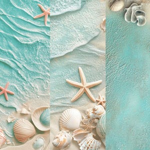 Beach Sand Digital Paper – 18 Ocean & Shoreline Backgrounds With ...