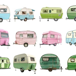 Clipart Camping Caravan, PNG Digital Files on Transparent Background ...