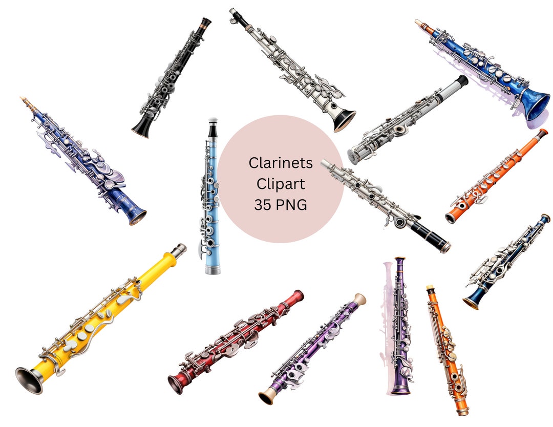 Clarinets Clipart, PNG Digital Files on Transparent Background, Sublimation, Commercial Use - Etsy