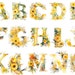 Watercolor Yellow Floral Alphabet Clipart, Transparent Background, High ...