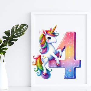 Magical Unicorn Numbers Clipart | Rainbow Numbers | Cute Unicorns ...