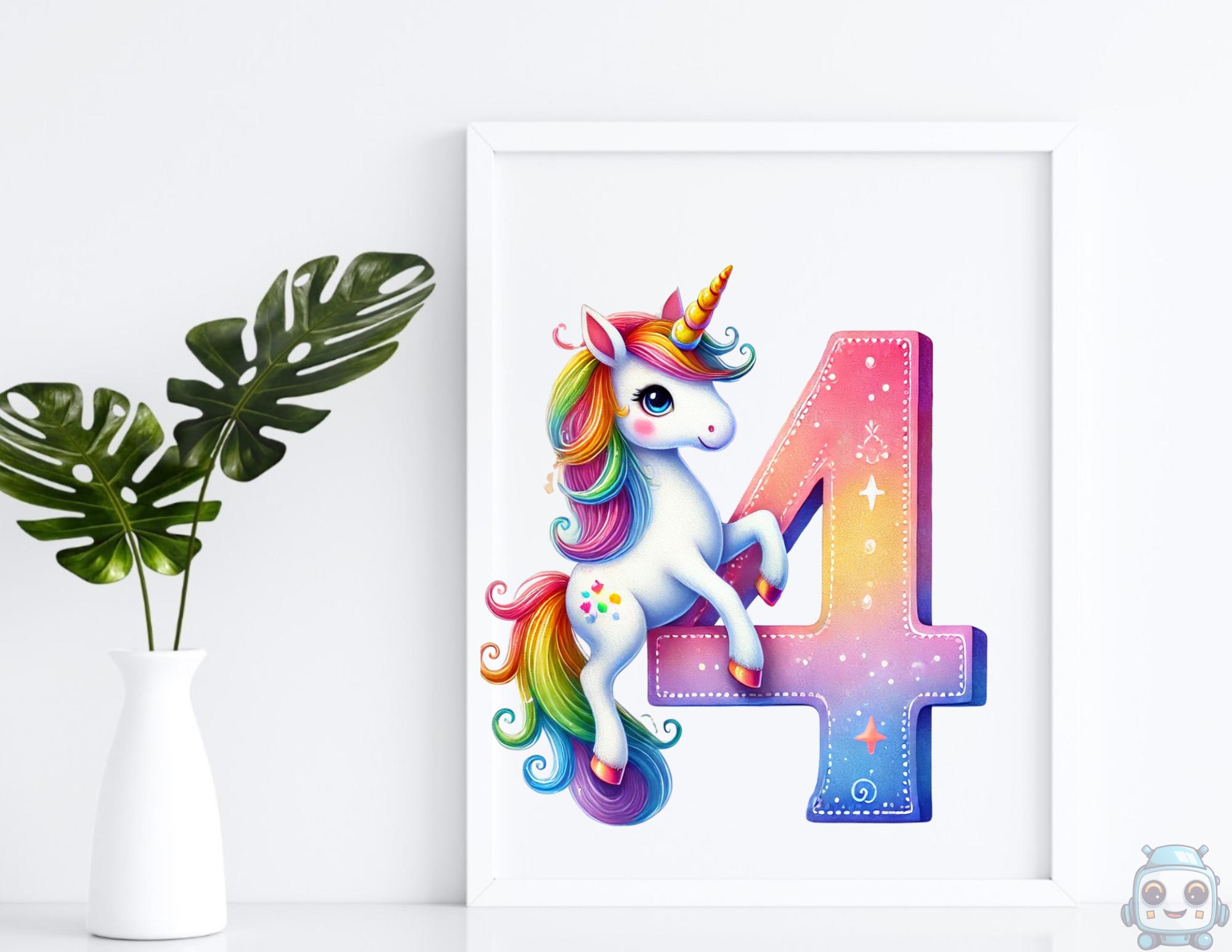 Magical Unicorn Numbers Clipart | Rainbow Numbers | Cute Unicorns ...