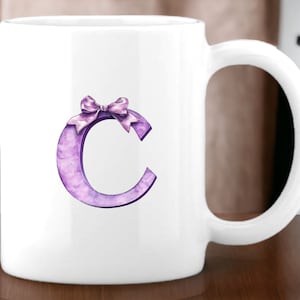 Watercolor Purple Bow Alphabet, Bow Letter Instant Download for ...