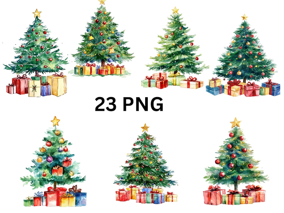 Christmas Tree With Gifts Clipart | 23 PNG Holiday Trees, PNG ...