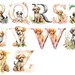 Watercolor Puppy Alphabet Clipart, Transparent Background, High Quality ...