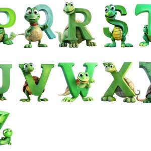 Turtle Alphabet Clipart, Transparent Background, High Quality, Clipart ...