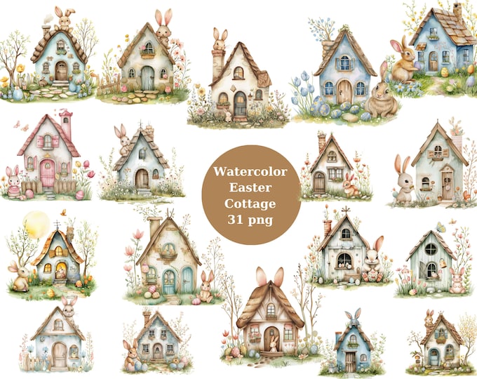 Easter Putz Cafe , Bunny Trails Pink Easter Cottage - Etsy