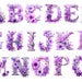 Watercolor Floral Light Purple Alphabet Clipart , Floral Alphabet ...