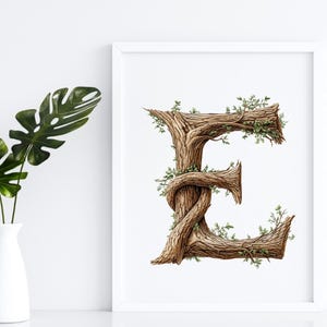 Woodland Tree Letters Clipart - Rustic Nature Alphabet Png, Instant ...