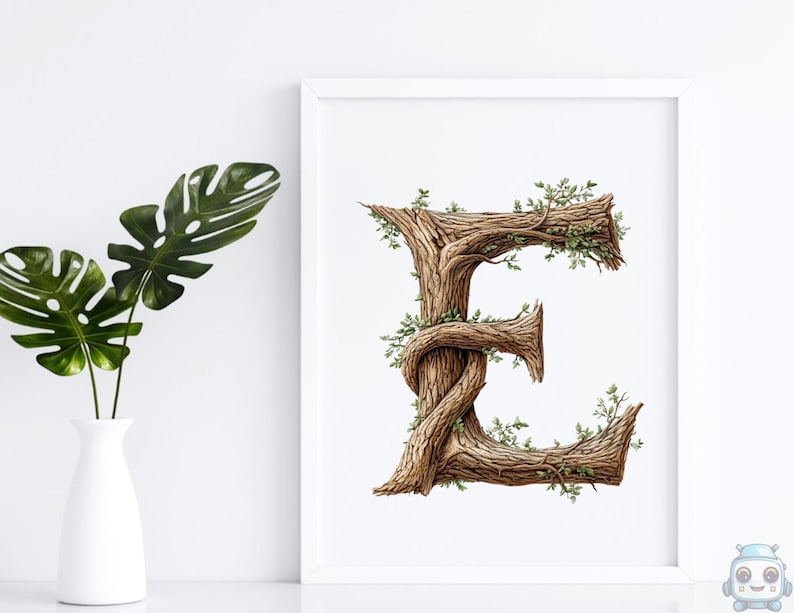 Woodland Tree Letters Clipart - Rustic Nature Alphabet Png, Instant ...