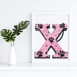 Pink Dog Paw Alphabet Clipart, PNG Individual Images on Transparent ...