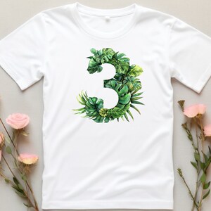 Watercolor Tropical Leaves Numbers, Eaves Numbers, Instant Download for ...