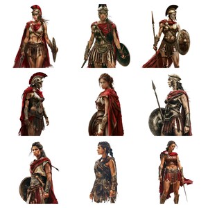 32 Spartan Women Clipart, Sparta Clipart, PNG Individual Images on ...