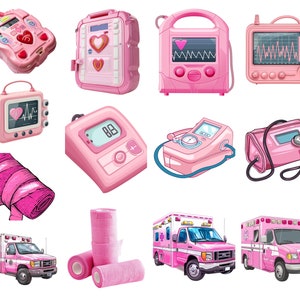 Pink Medical Clipart, PNG Digital Files on Transparent Background ...