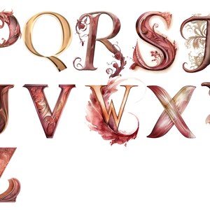 Floral Alphabet Clipart | Boho Letters | Autumn Floral Alphabet ...