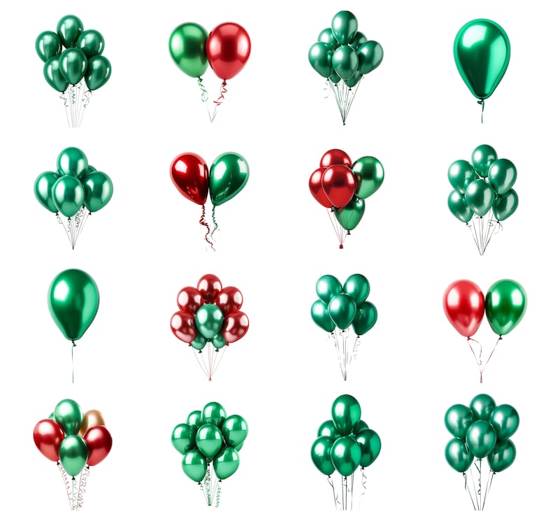 Red and Green Balloons Red Balloons Green Balloons - Etsy