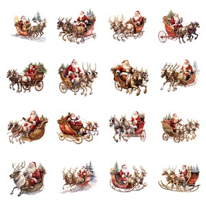 Clipart Santa's Sleigh , Christmas Png, Instant Download for Commercial ...