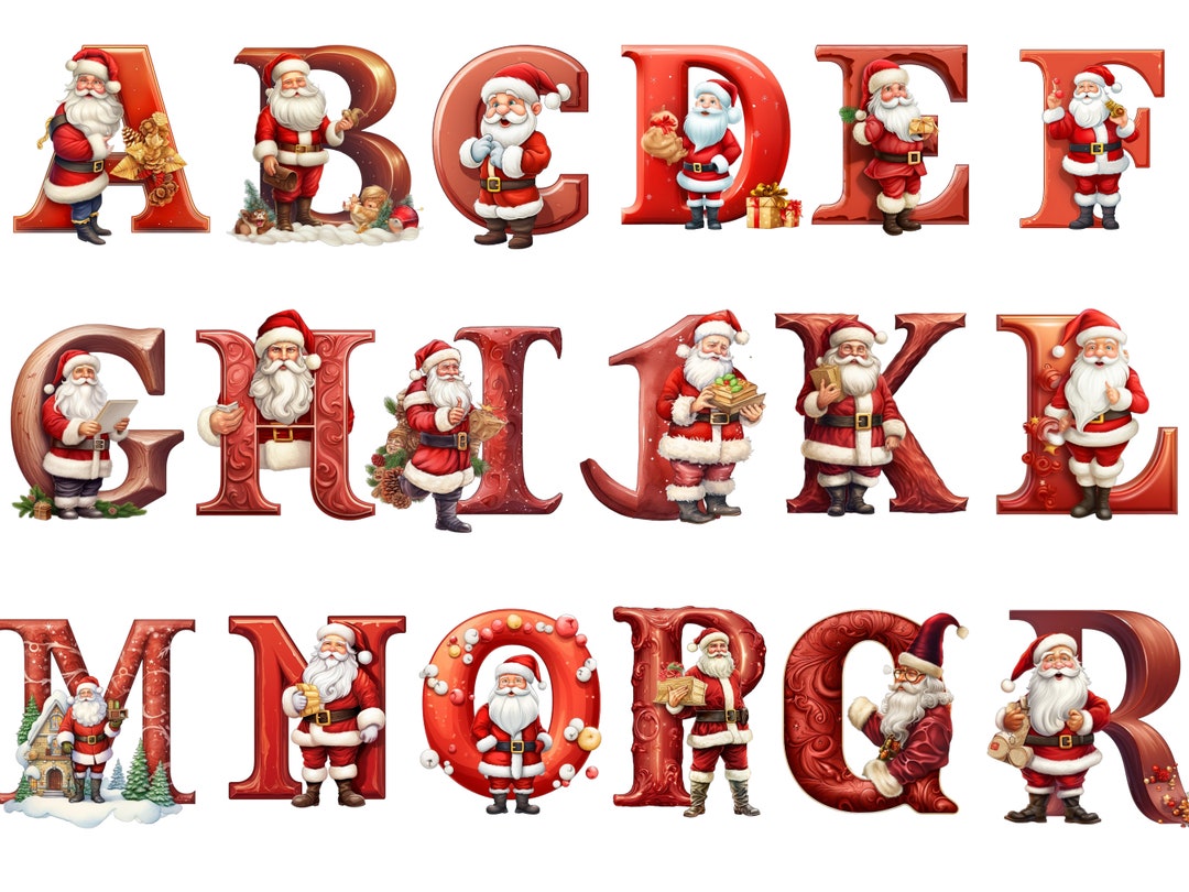 Alphabet With Santa Claus,download for Commercial Use, High Resolution ...