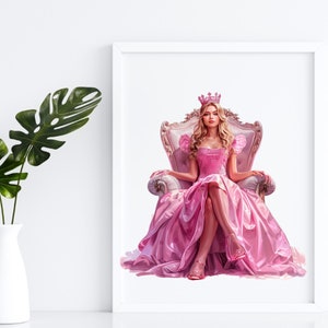 Watercolor 34 Princess in Throne, PNG Digital Files on Transparent ...