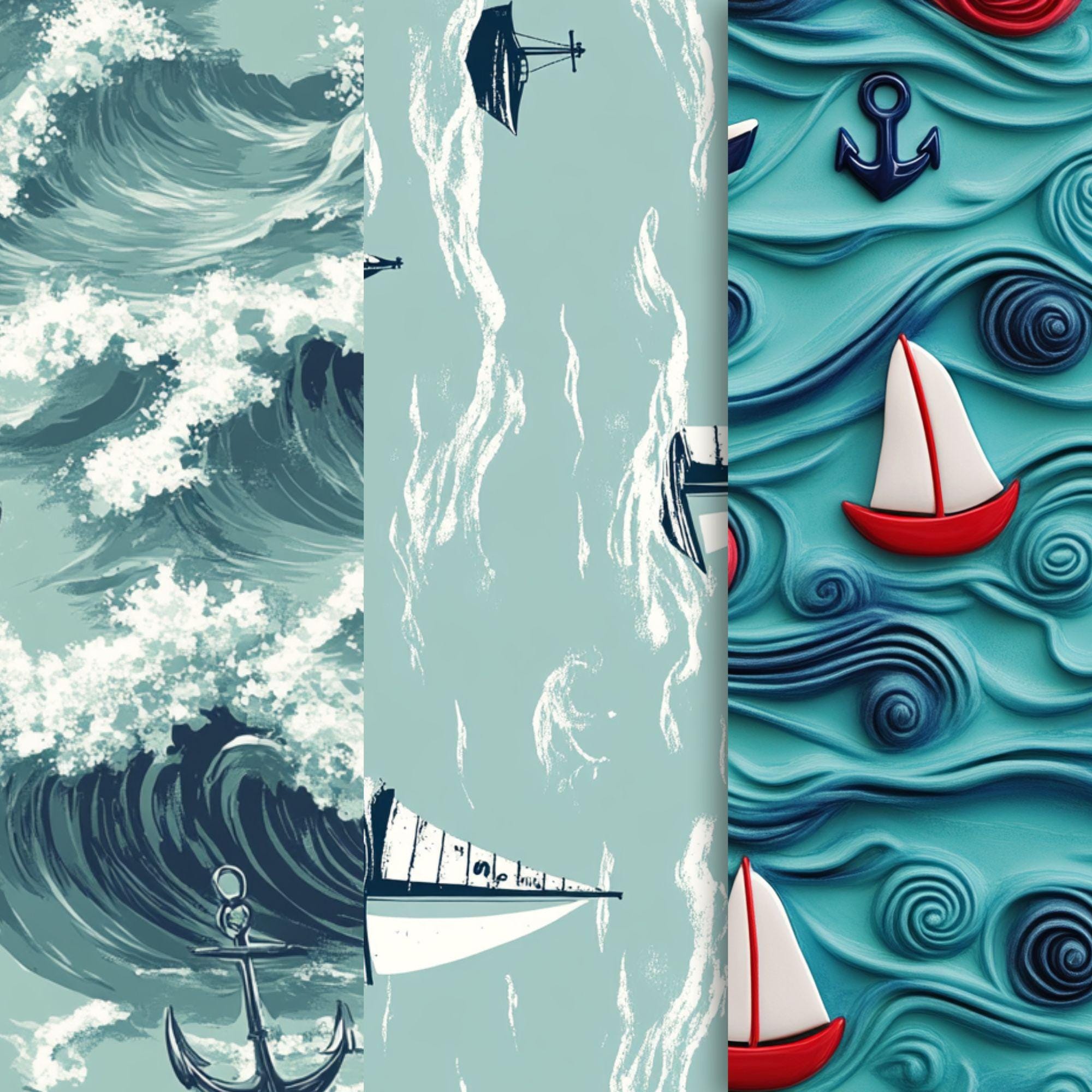 Nautical Digital Paper Pack – 18 Sea and Sailboat Backgrounds for Boys ...