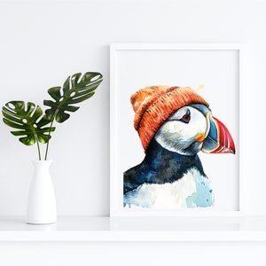 Watercolor Puffins Clipart, Atlantic Puffin Clipart, PNG Digital Files ...