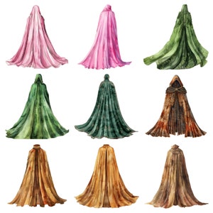 Watercolor Royal Capes Clipart, Kings and Queens Scrapbook, PNG ...