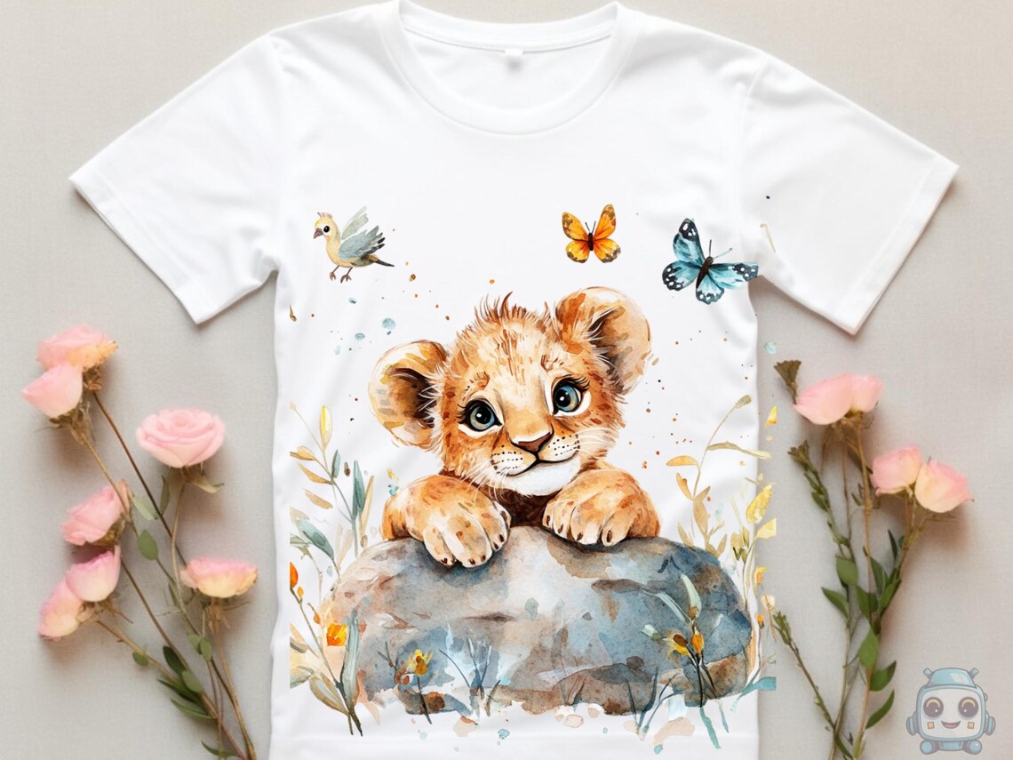 26 Cute Baby Lions Watercolor Clipart, Animals Clipart, PNG Individual ...