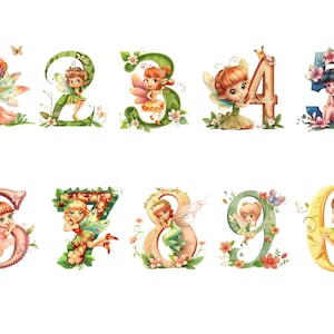 Clipart Fairy Numbers, Numbers Png, Instant Download for Commercial Use ...