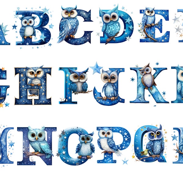 Owl Alphabet - Etsy