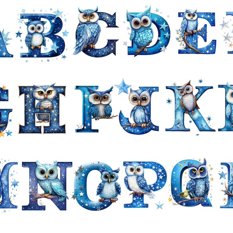 Letters Owl - Etsy
