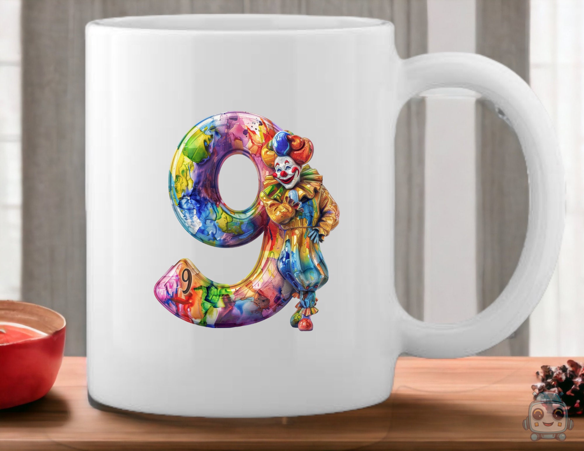 Watercolor Clown Numbers Clipart, Circus PNG Individual Images on ...